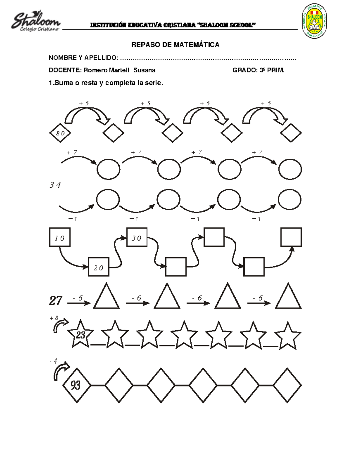 Repaso DE Matematica - sadsf - NOMBRE Y APELLIDO: - Studocu