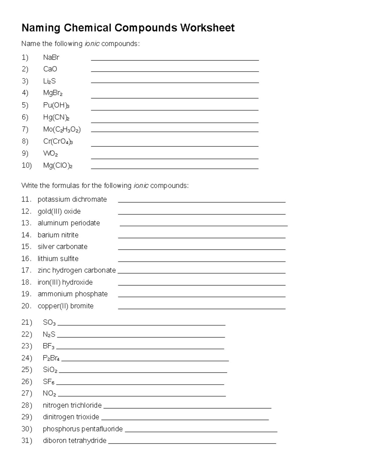 Naming-compounds-S2 - naming - Naming Chemical Compounds Worksheet Name ...