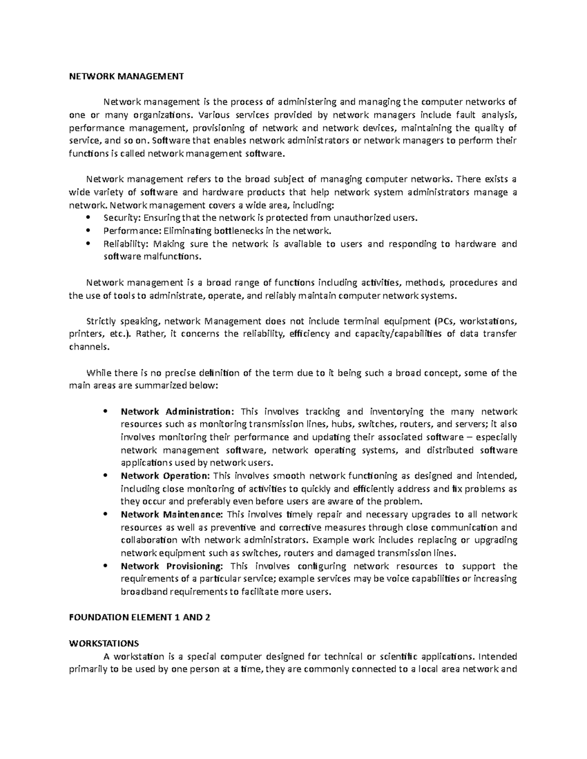 Network Management System - Information Technology - Studocu