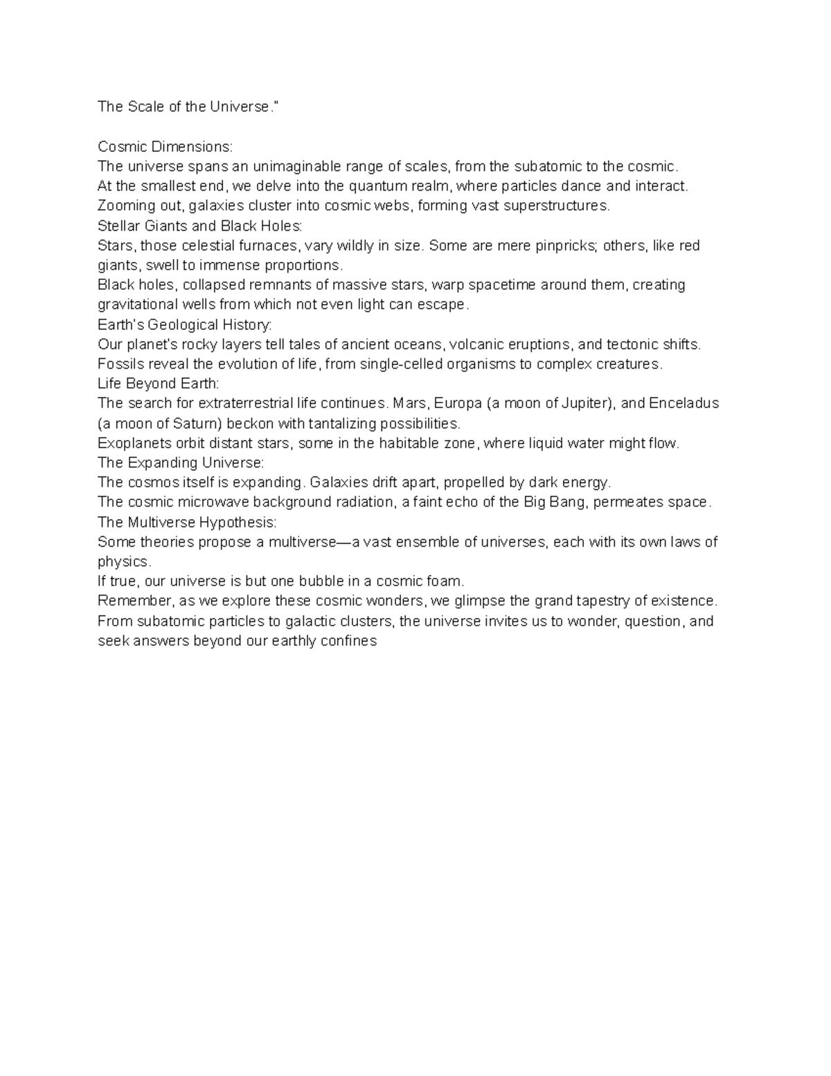 The Scale of the Universe: Cosmic Dimensions and More - The Scale of ...