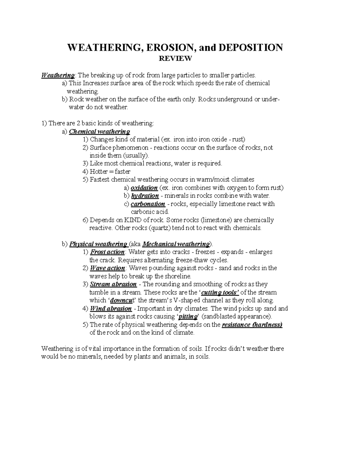 Weathering Erosion Deposition Comprehensive Review - WEATHERING ...