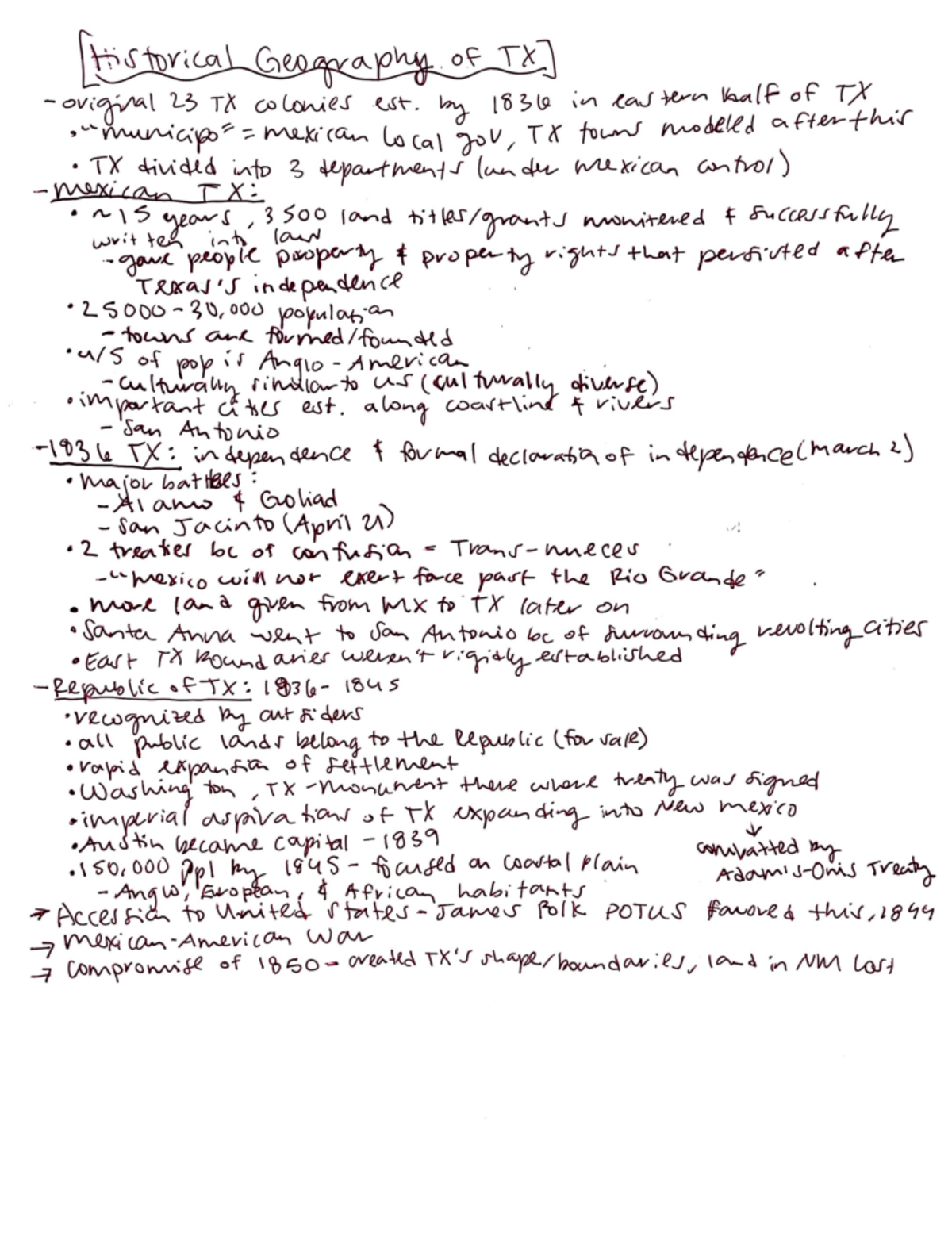 lecture notes historical geography of Texas - [ . ni5 years historical ...