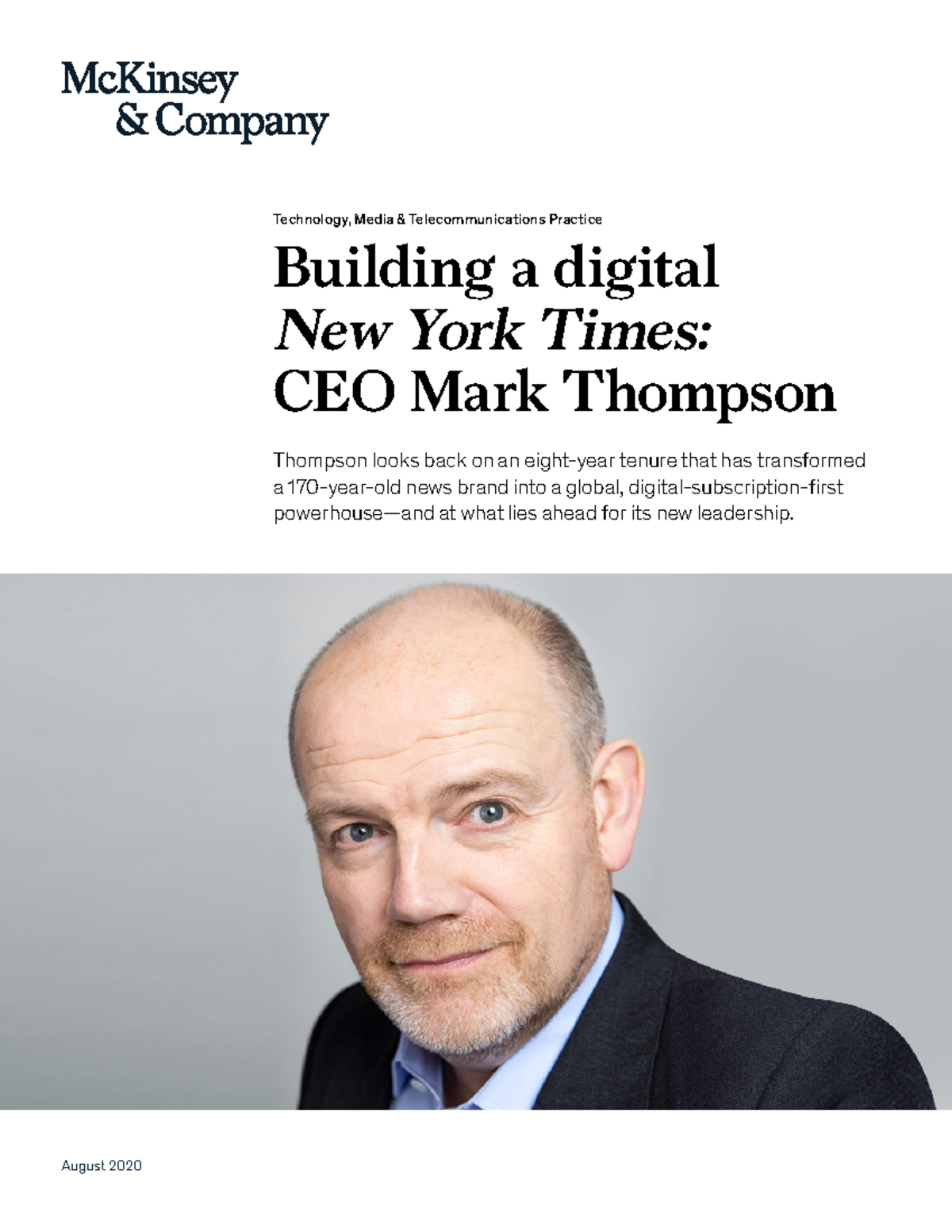 Building a digital New York CEO Mark Thompson v F - Technology, Media ...