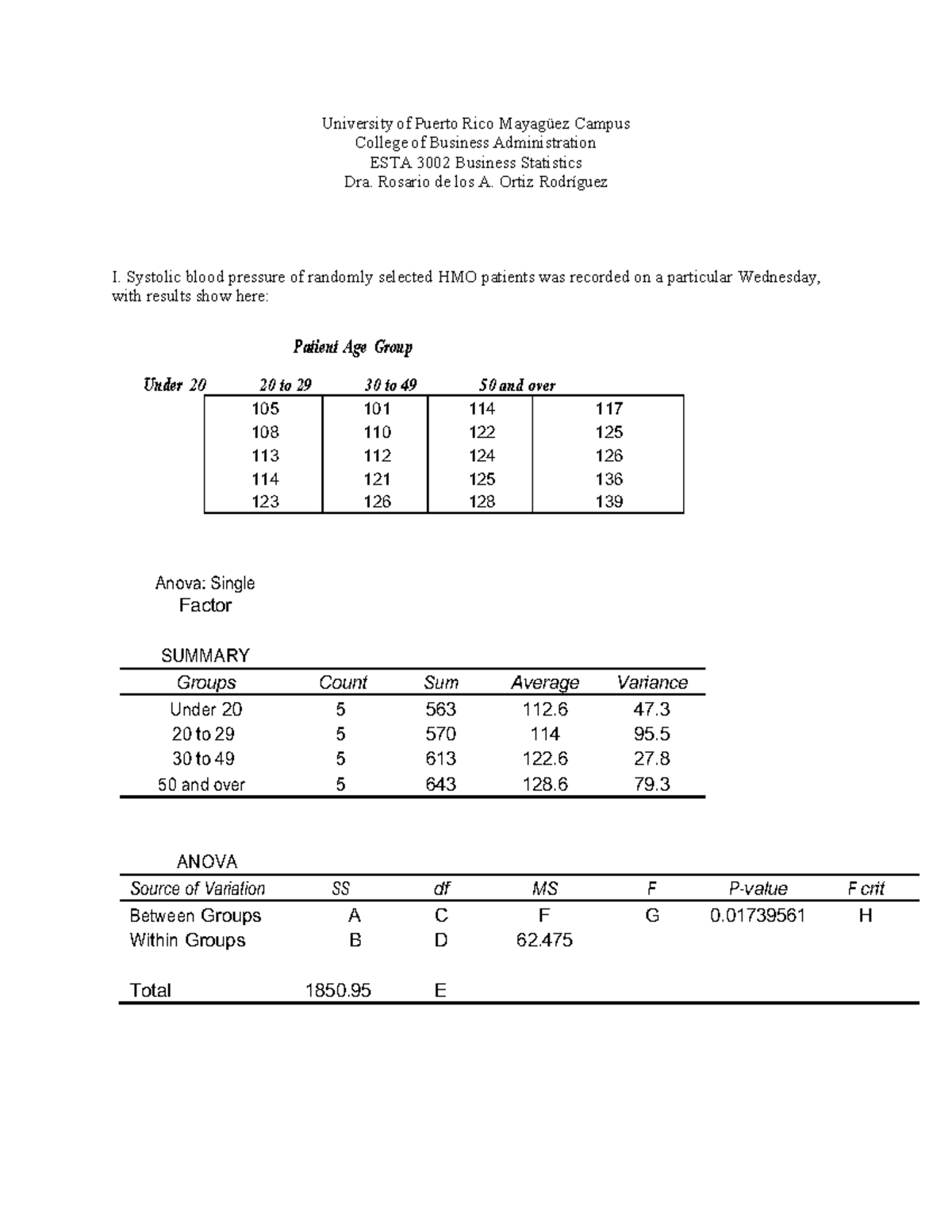 Final EXAM Practice - University of Puerto Rico Mayagüez Campus College ...