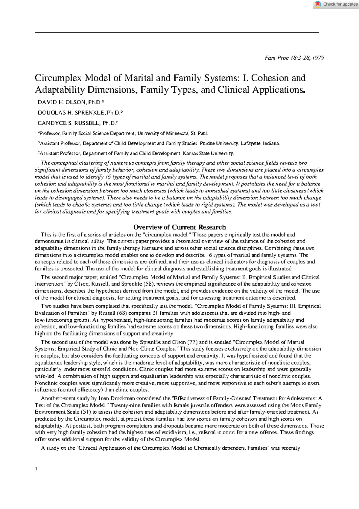 Family Process - April 1979 - Olson - Fam Proc 18:3-28, 1979 Circumplex ...