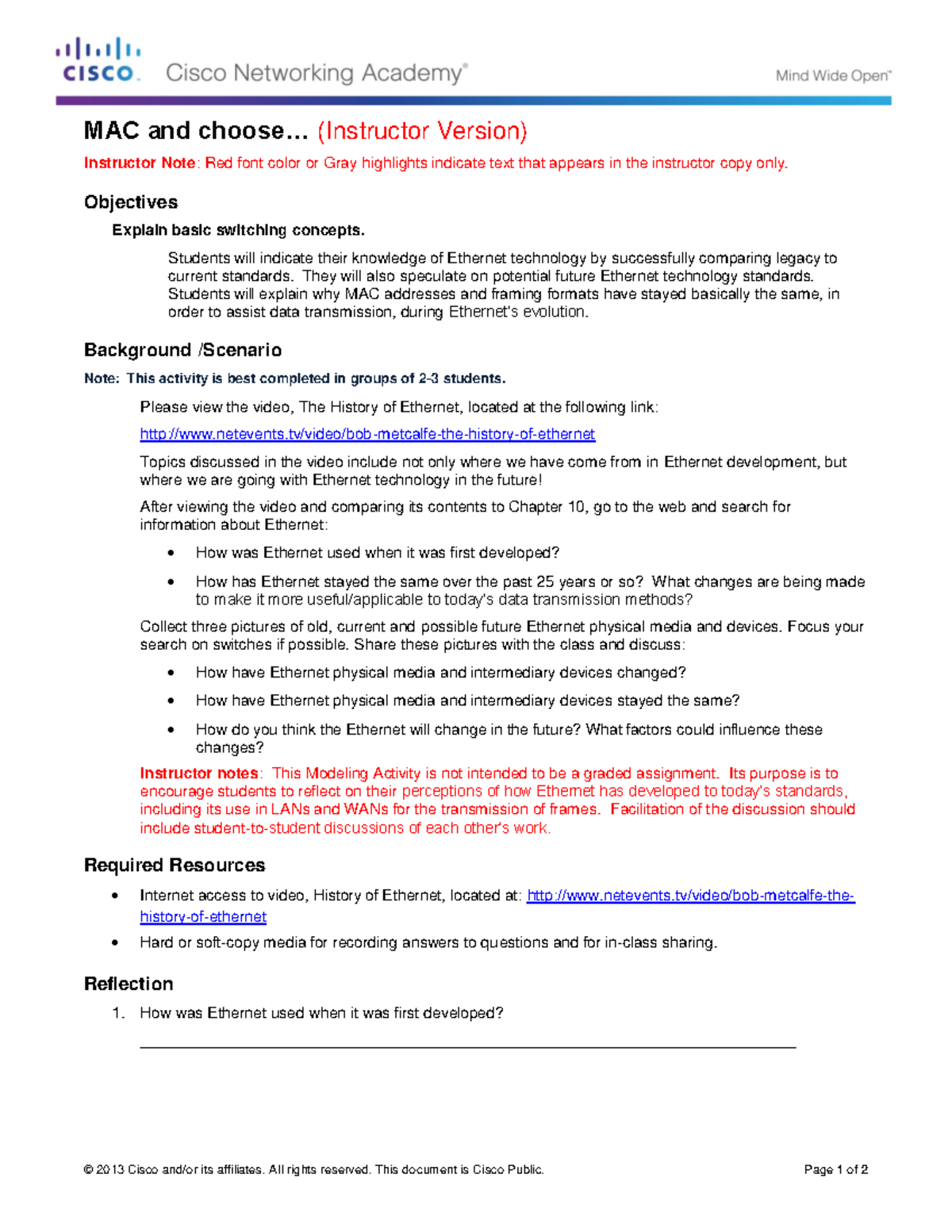 5.4.1.1 MAC and Choose Instructions IG - © 2013 Cisco and/or its ...
