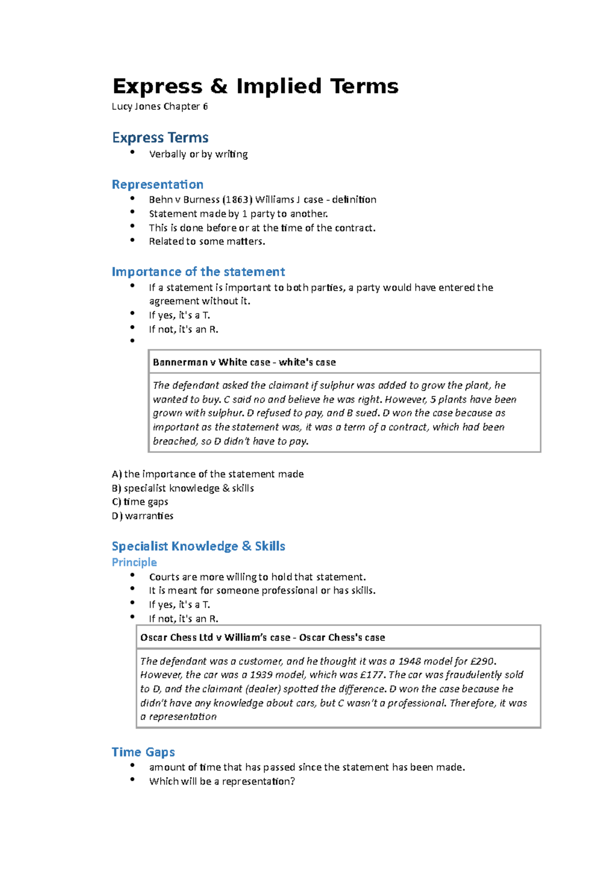 Express and Implied Terms - Express & Implied Terms Lucy Jones Chapter ...