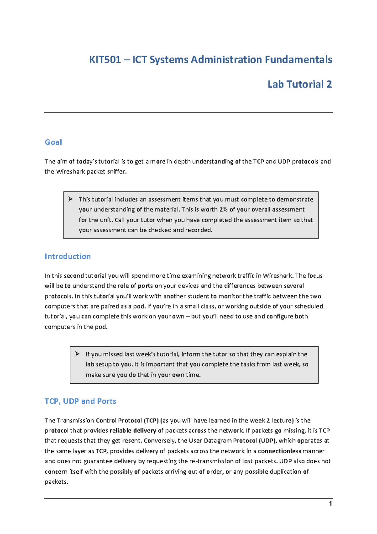 Kit501 tutorial 02 lab - Lecture notes - KIT501 – ICT Systems ...