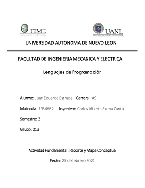 Practica 1 Lenpro LAB - LENGUAJES DE PROGRAMACIÓN Y LAB PERIODO ESCOLAR: AGOSTO - DICIEMBRE 2023 ...