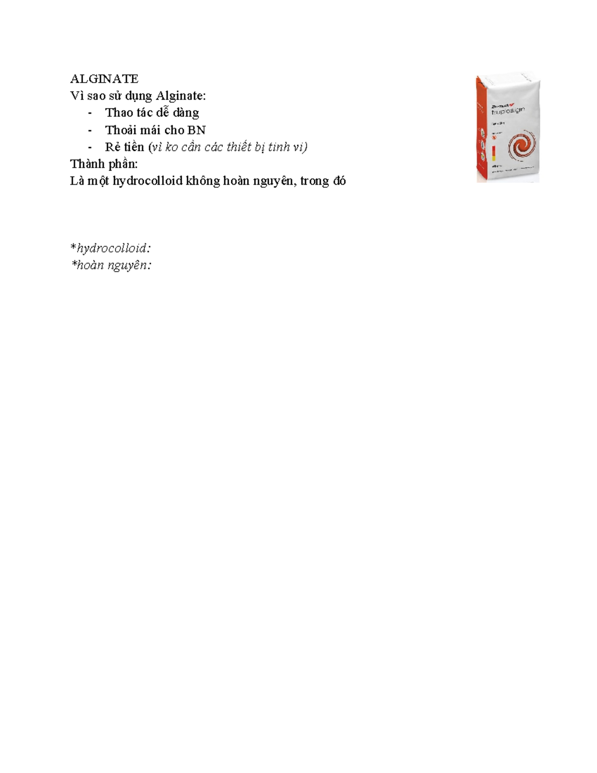 Alginate - advanced ielts reading - ALGINATE Vì sao sử dụng Alginate ...