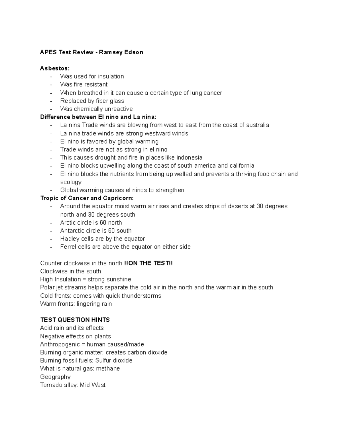 AP Test Review - Ra Edson -2 - APES Test Review - Ramsey Edson Asbestos ...
