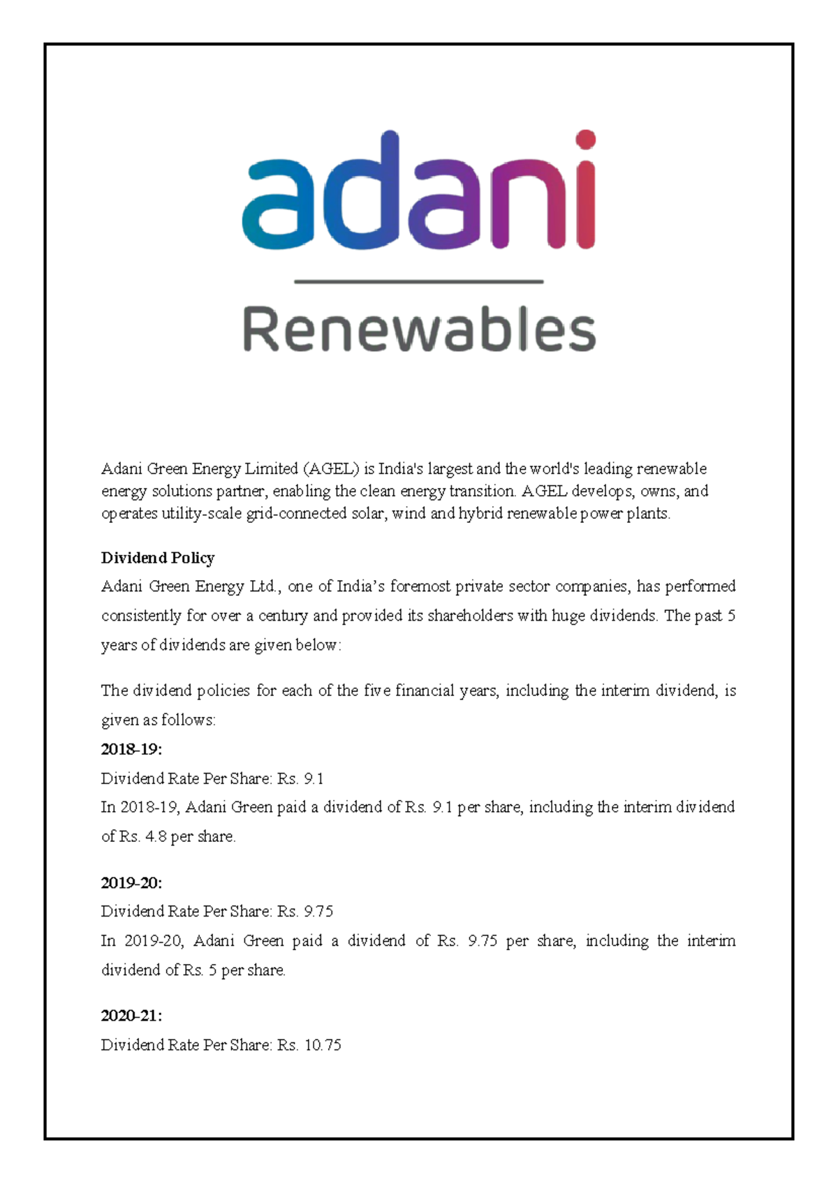 Adani FM CIA 3 - Adani Green Energy Limited (AGEL) is India's largest ...