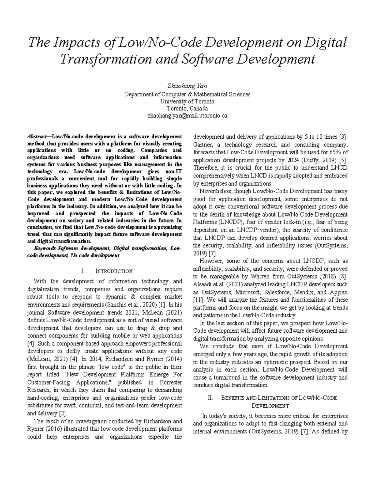 The Impacts of Low No-Code Development on Digital T - The Impacts of ...