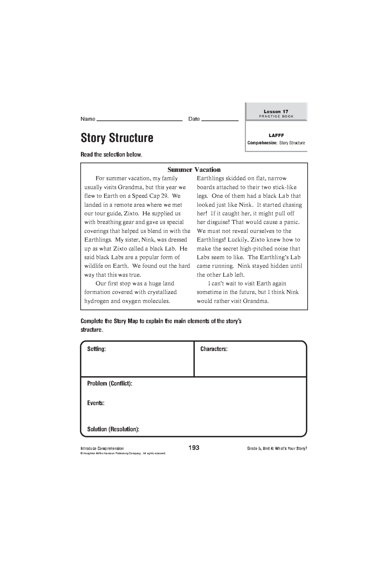 Lesson-17-laff.pdf Story structure - Story Structure Read the selection ...