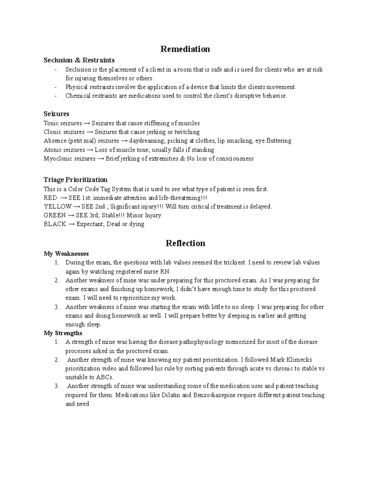 ATI RR - THIS SI GOOD - Remediation Seclusion & Restraints Seclusion is ...