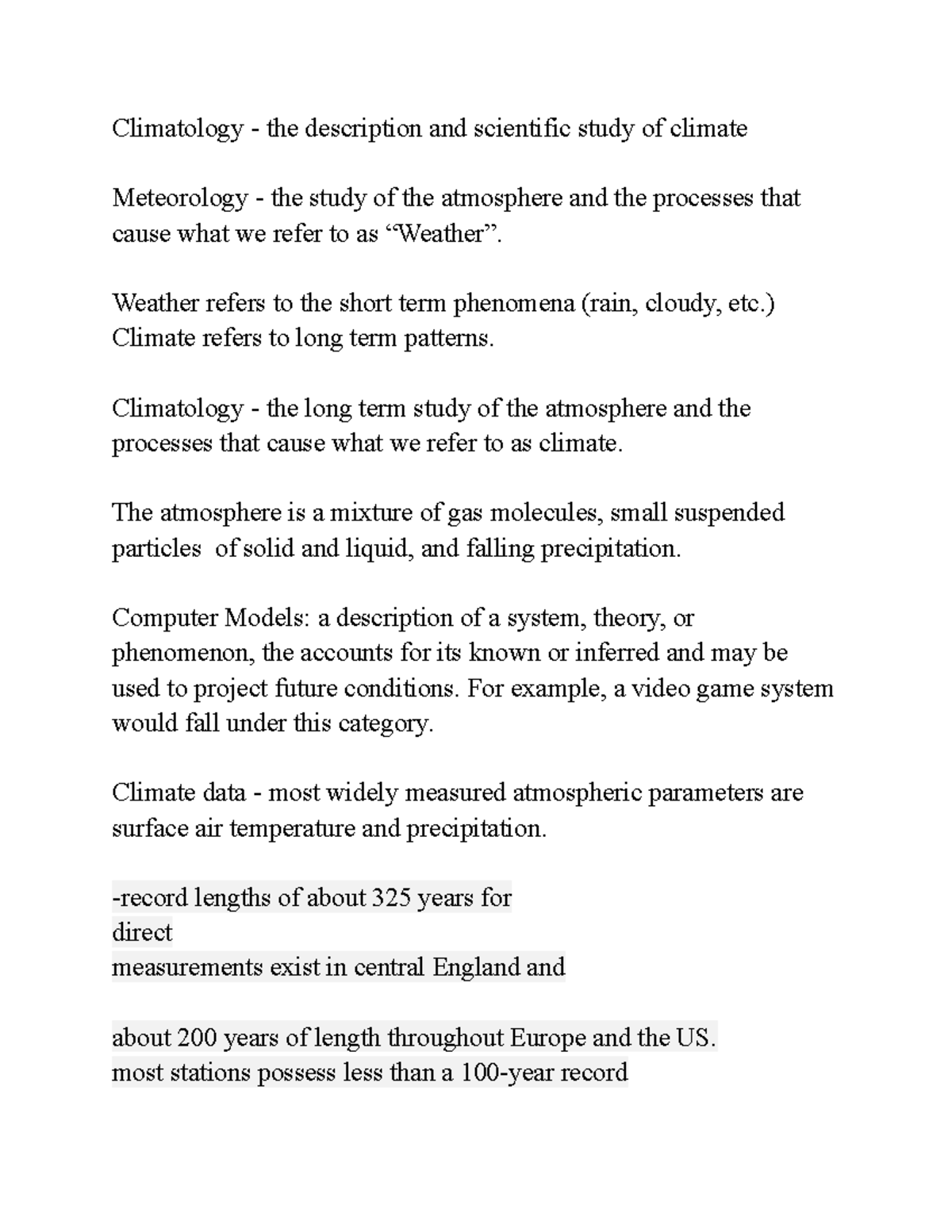 Gph213 exam study guide - Climatology - the description and scientific ...
