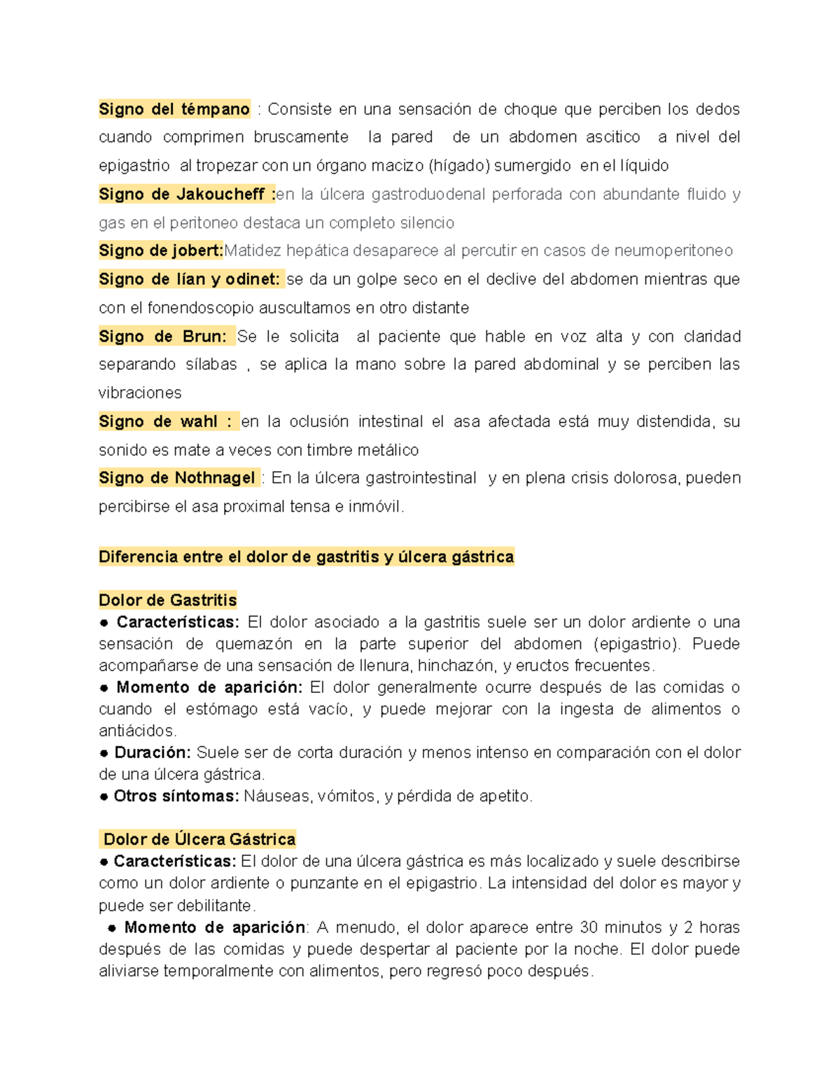 Semio corto - maniobras y preguntas - Signo del témpano : Consiste en ...