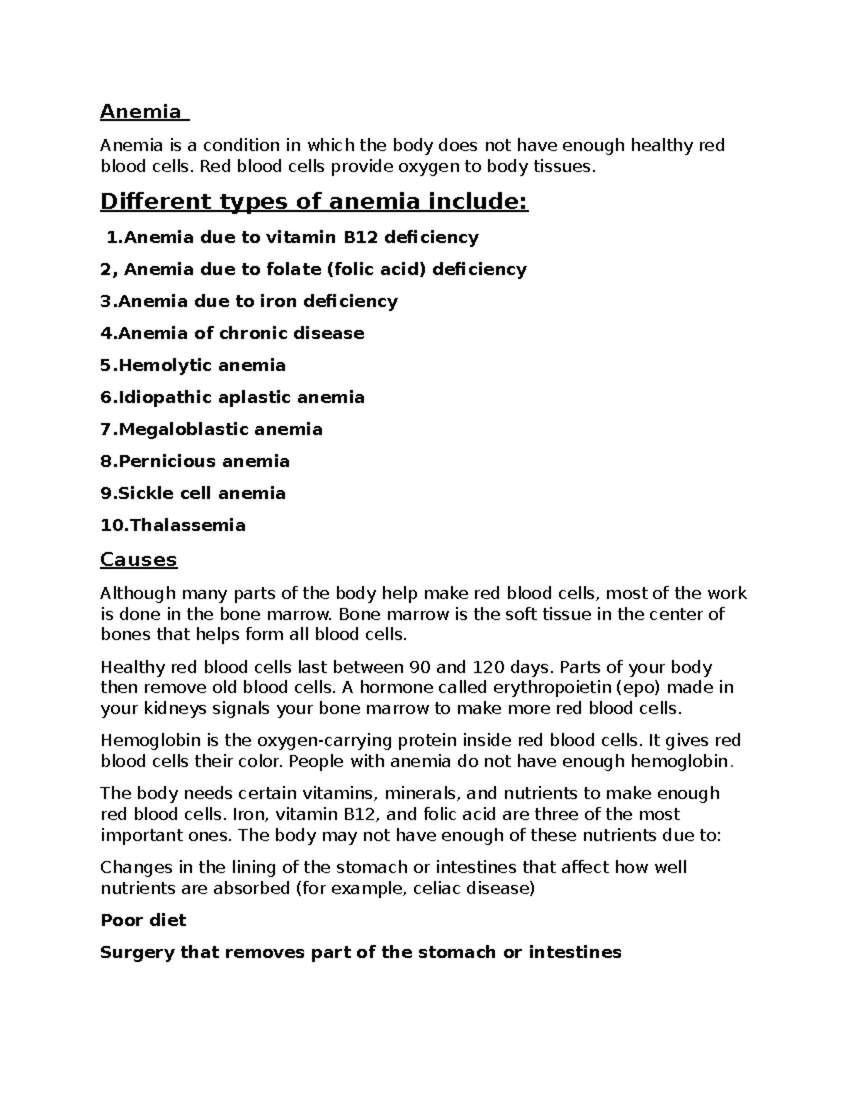 Anemia 11111 - med calculation - Anemia Anemia is a condition in which ...