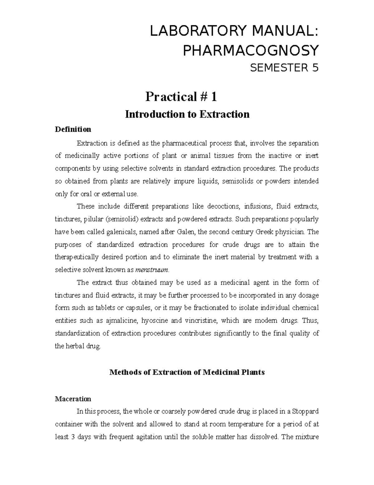 1. Introduction to Extraction in this method we study differnt ...