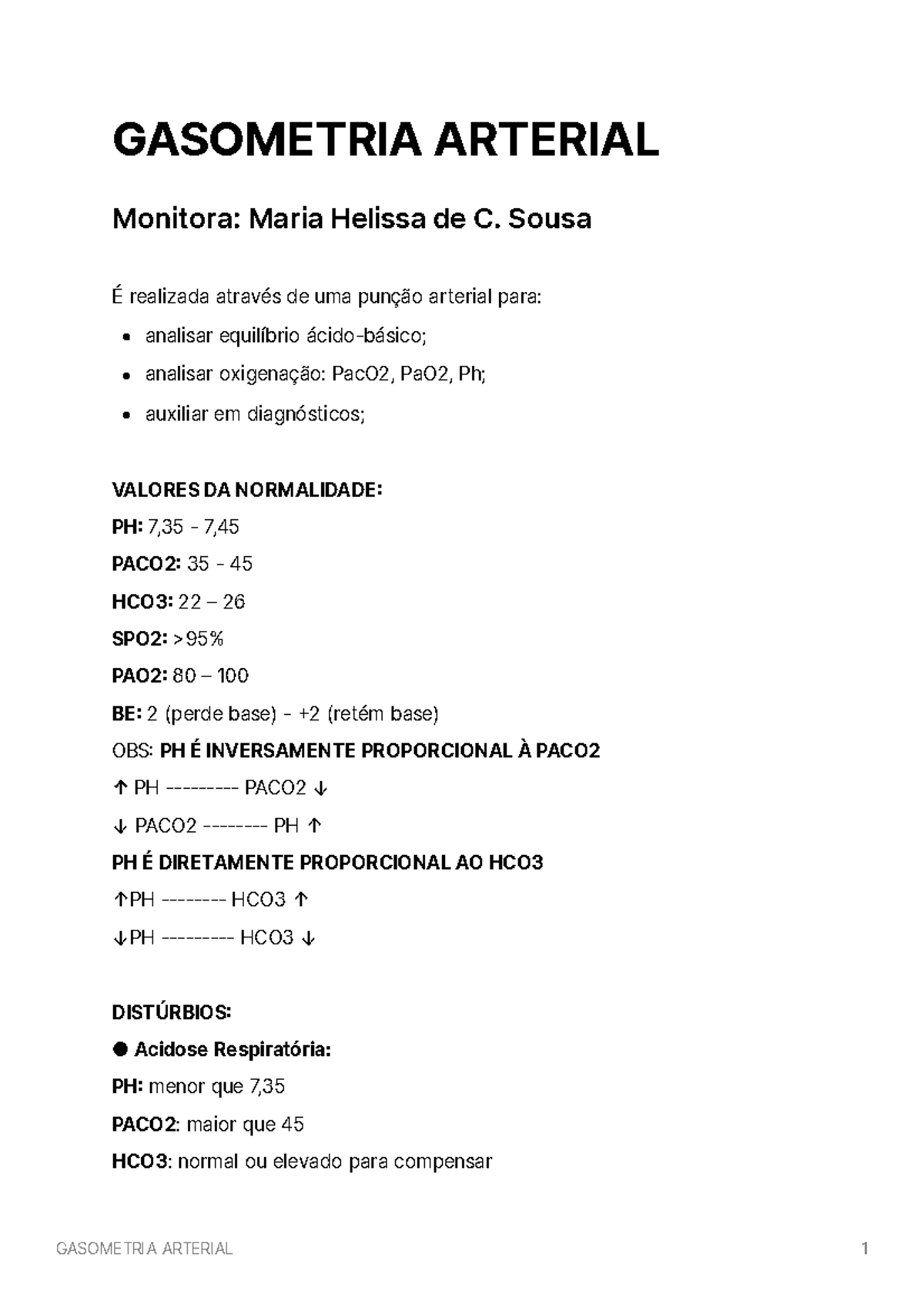 Gasometria-arterial - GASOMETRIA ARTERIAL Ԇ GASOMETRIA ARTERIAL ...