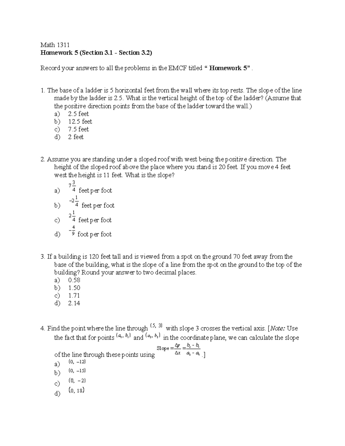 Elementary Mathematical Modeling - Tutorial 5 2015 - Math 1311 Homework ...
