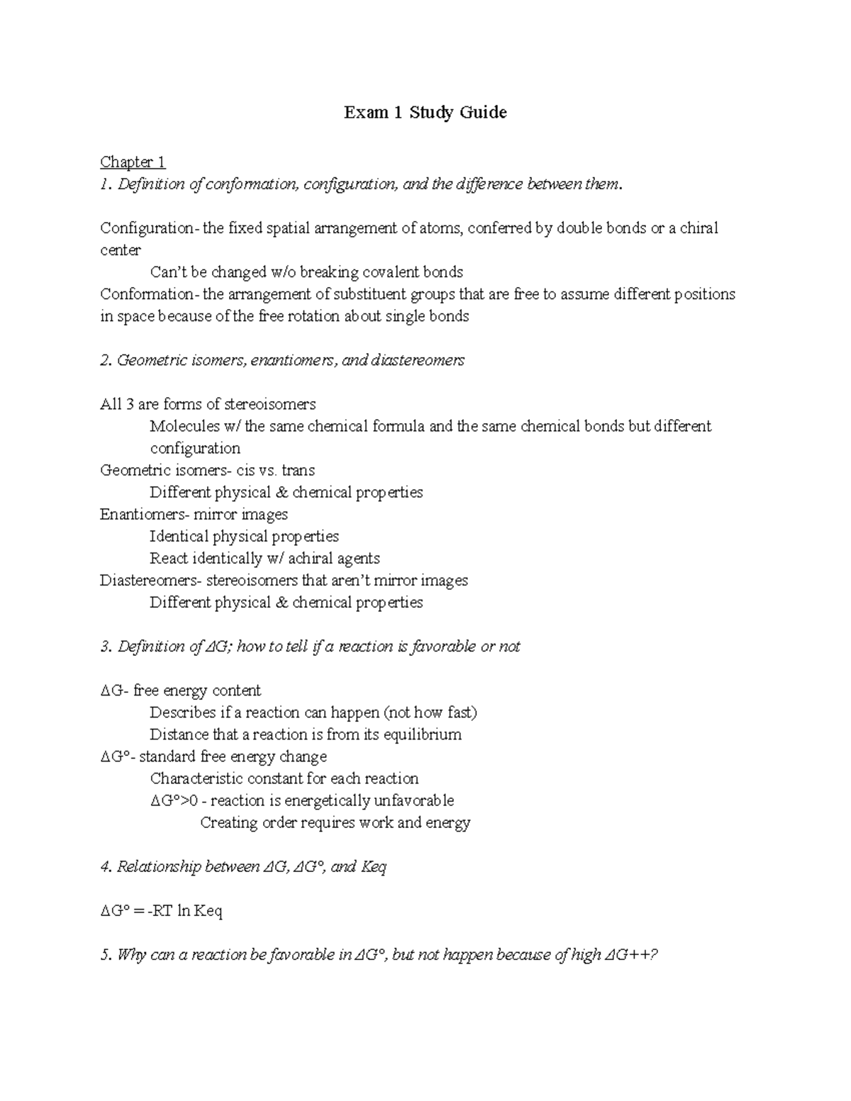 BSC 450-Exam 1 Study Guide - Exam 1 Study Guide Chapter 1 1. Definition ...