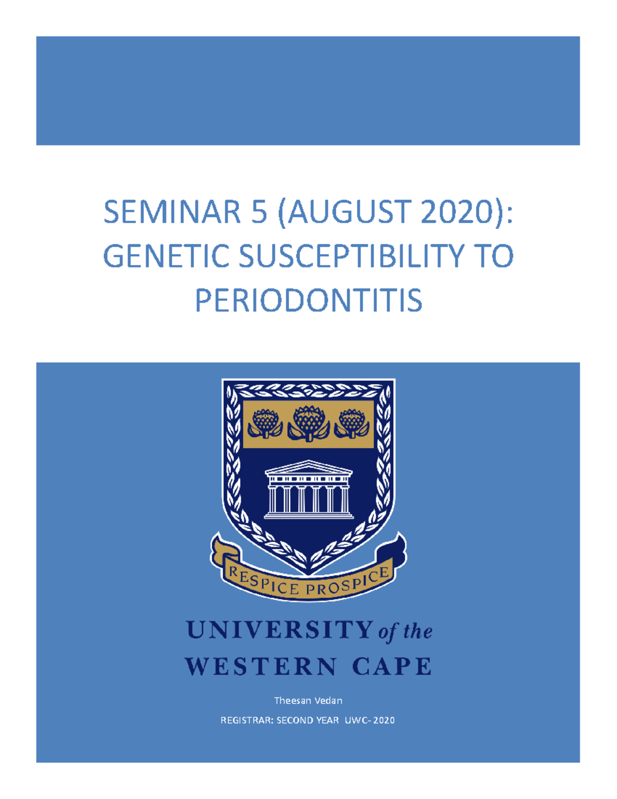 Vedan August 2020 Seminar 5 Genetic Susceptibility to Periodontitis ...