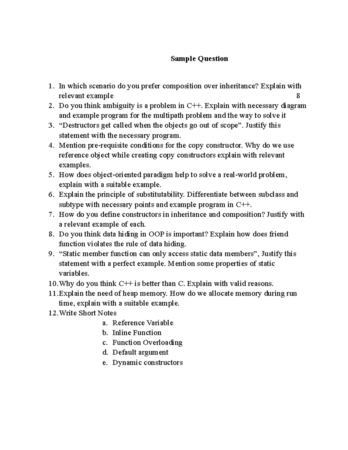 UT-Sample - Sample Question In which scenario do you prefer composition ...