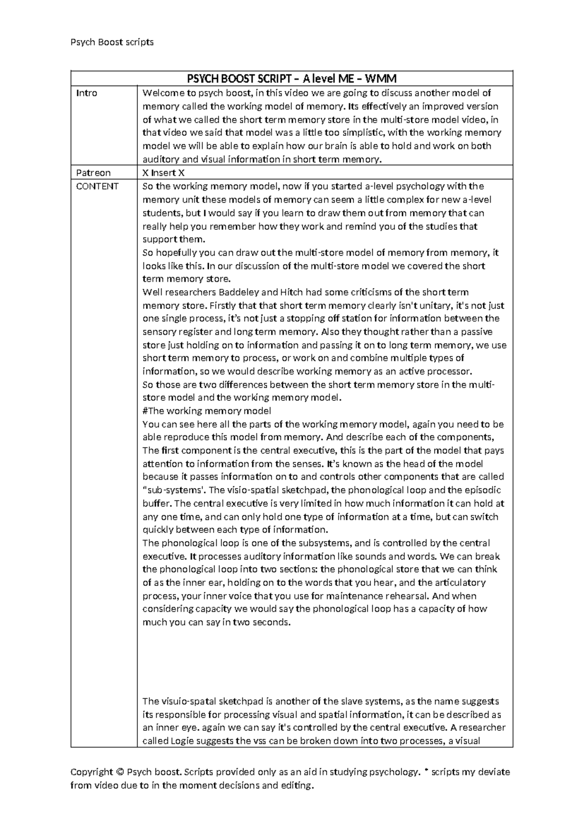 02.03 Memory Script - WMM - PSYCH BOOST SCRIPT – A level ME – WMM Intro ...