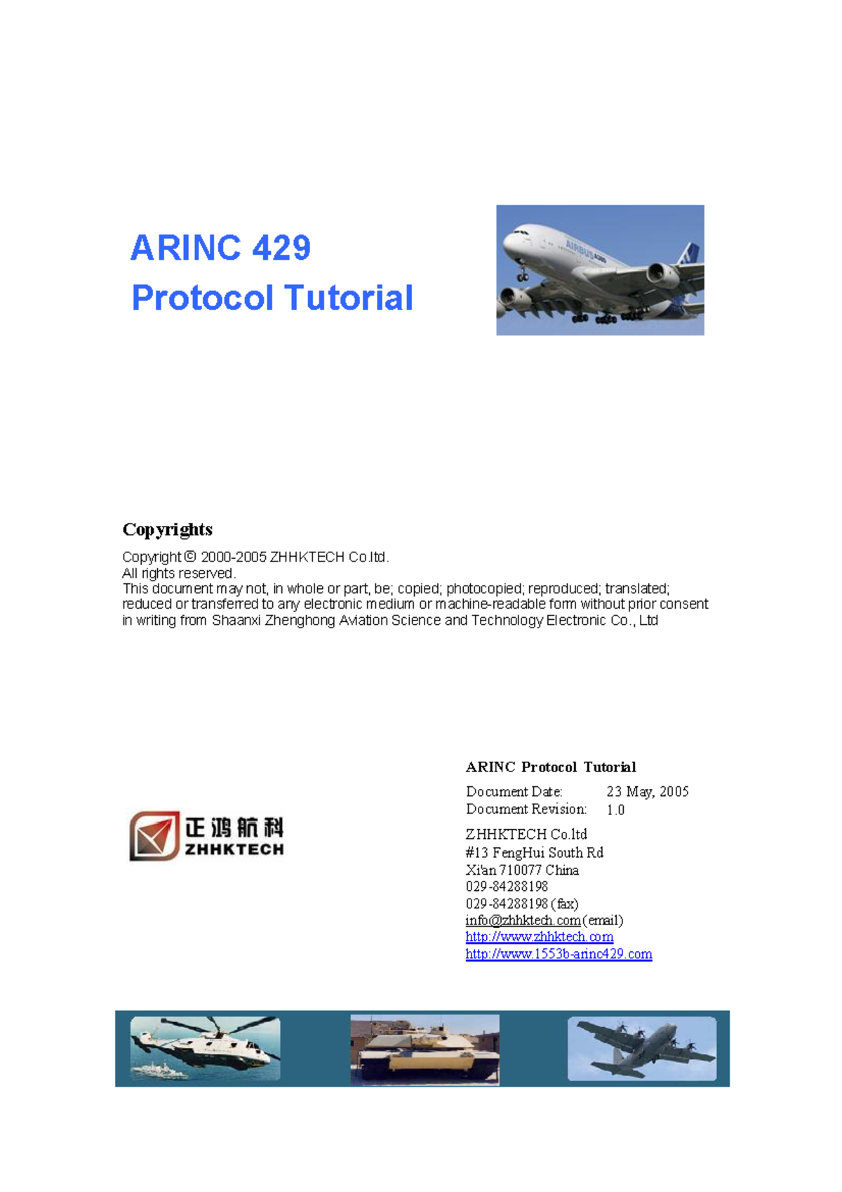 Arinc 429 protocol tutorial 1 - Copyrights Copyright © 2000-2005 ...