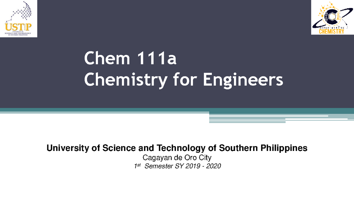 4. Chemical Equilibrium - Chem 111a Chemistry for Engineers University ...