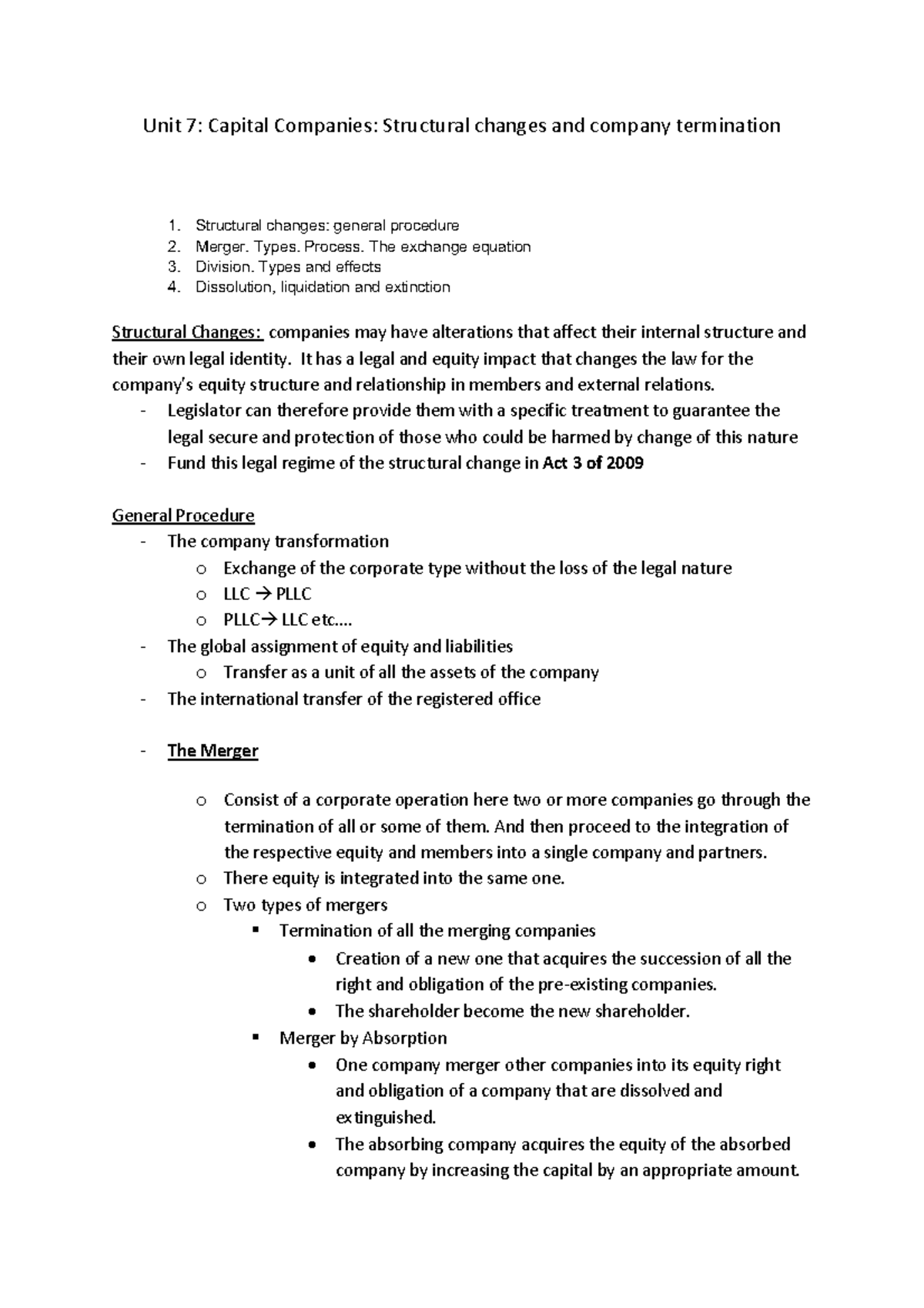 Unit 7 - Riassunto International Comparative Business Law - Unit 7 ...