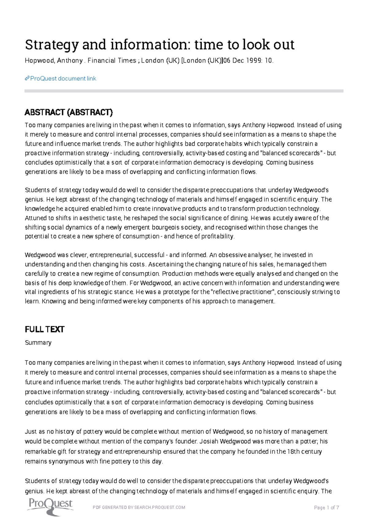 Hopwood (2000 ) - journal - Strategy and information: time to look out ...