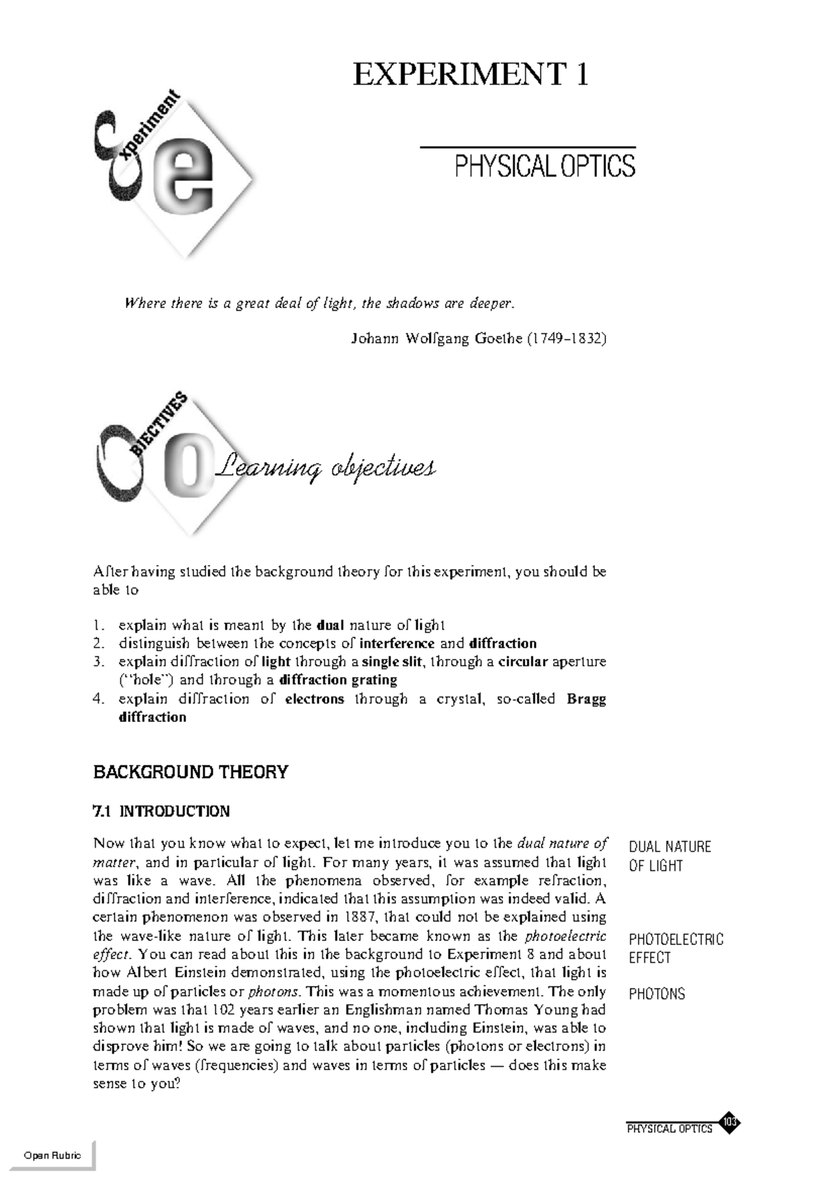 Practical study manual FICPractical 2 - PHYSICAL OPTICS Where there is ...