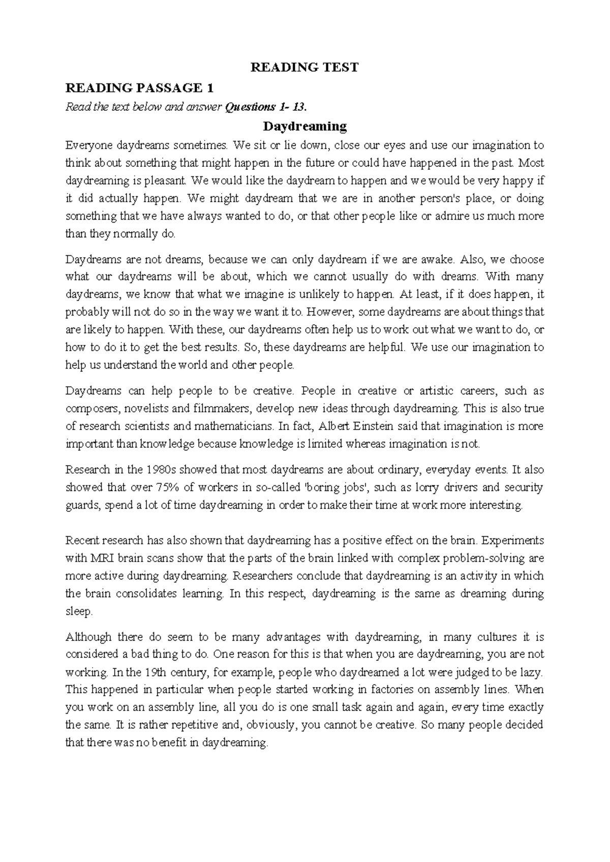 Reading- Entrance-TEST IELST - READING TEST READING PASSAGE 1 Read the ...