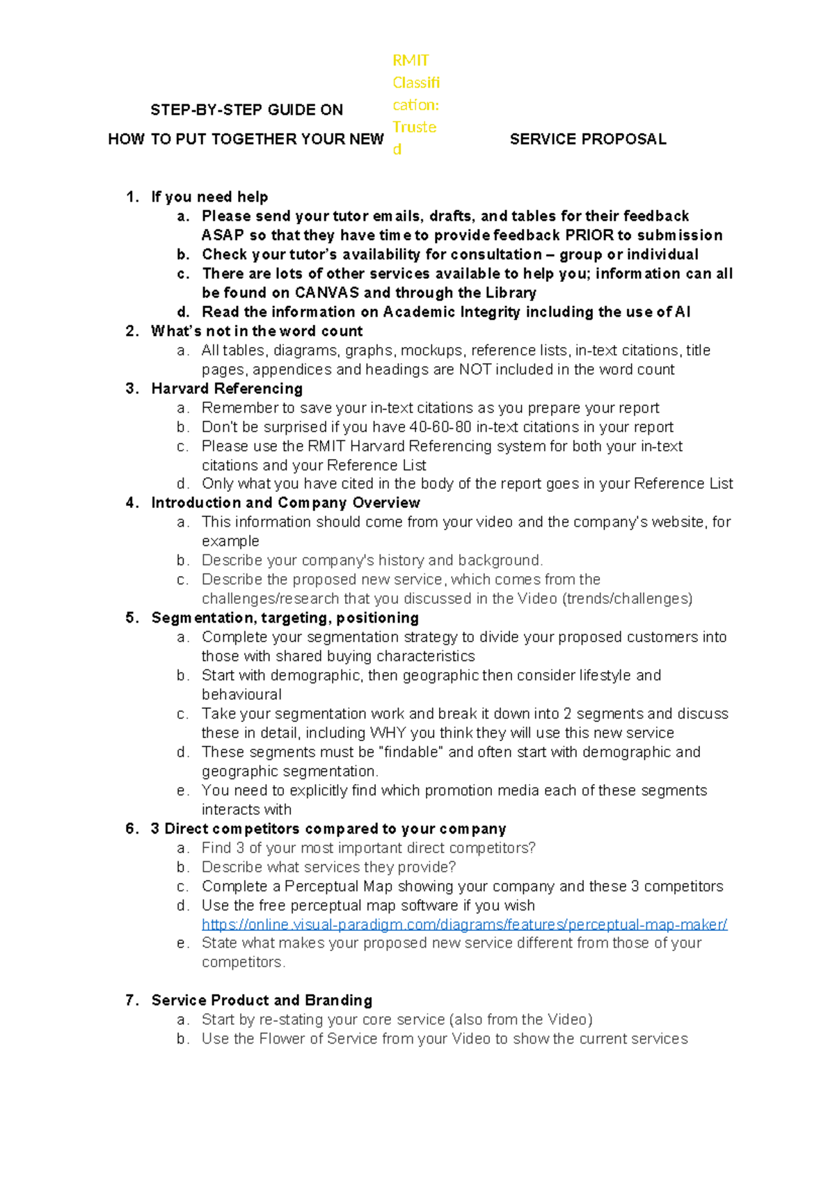 Steps in creating the group report - RMIT Classifi cation: Truste d ...