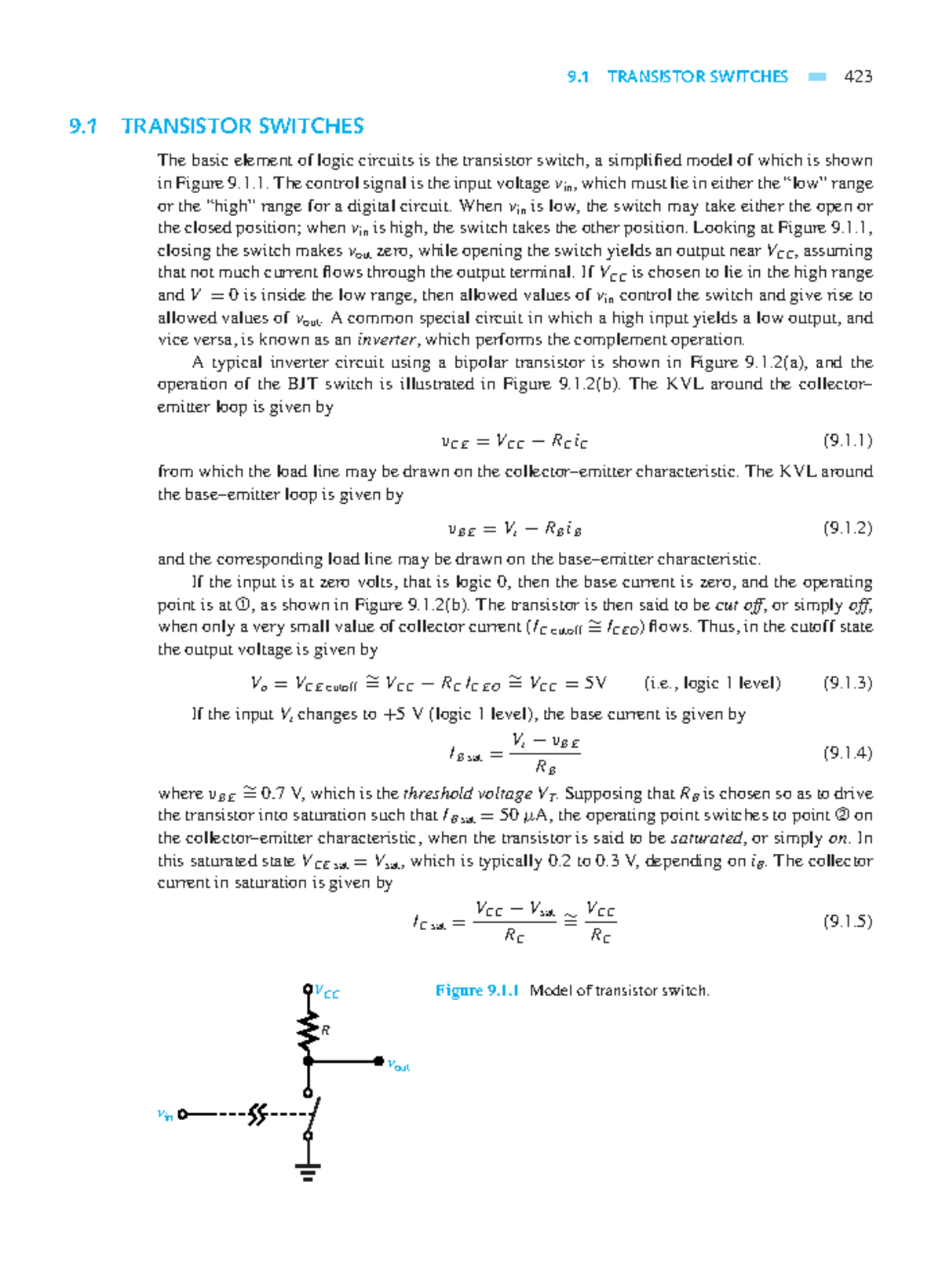 Electrical IMP Notes-43 - 9 TRANSISTOR SWITCHES 423 9 TRANSISTOR ...
