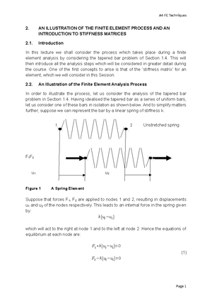 Tutorial 2 - A4 FE Techniques Introduction to Finite Element Techniques – Tutorial 2 These ...