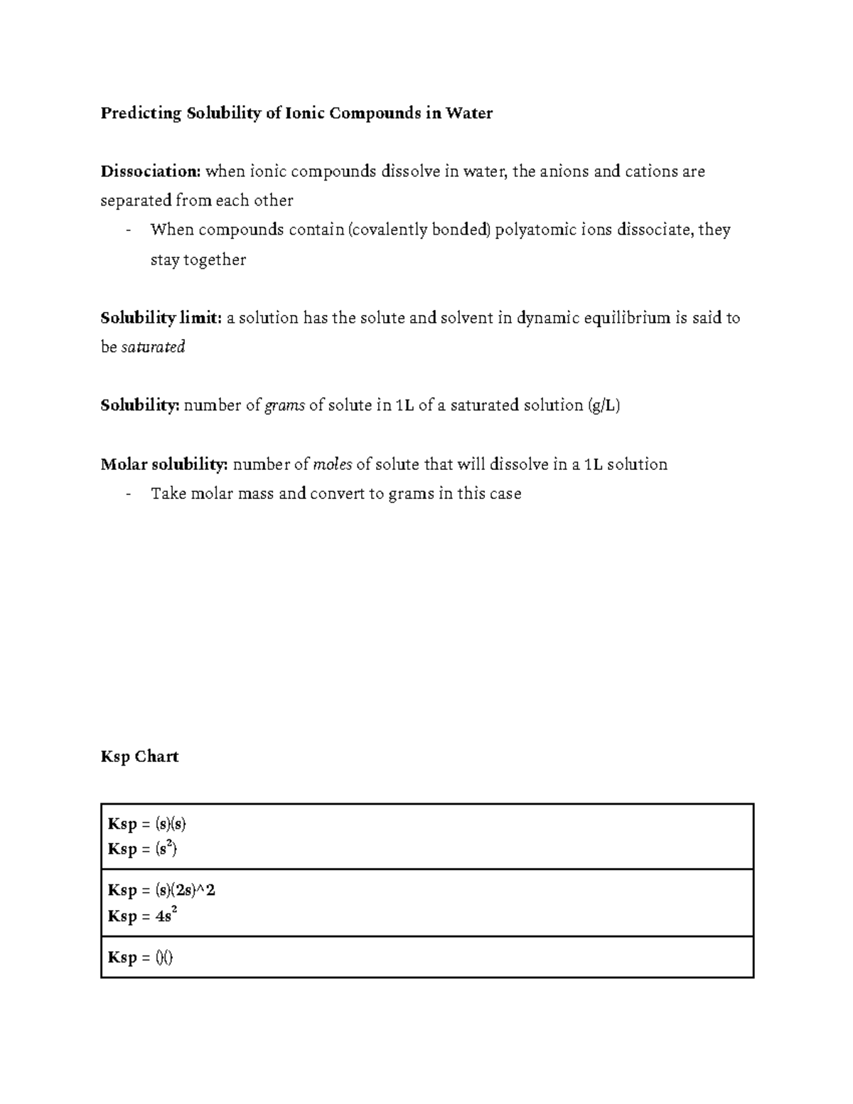 Chem notes 06 - Predicting Solubility of Ionic Compounds in Water ...