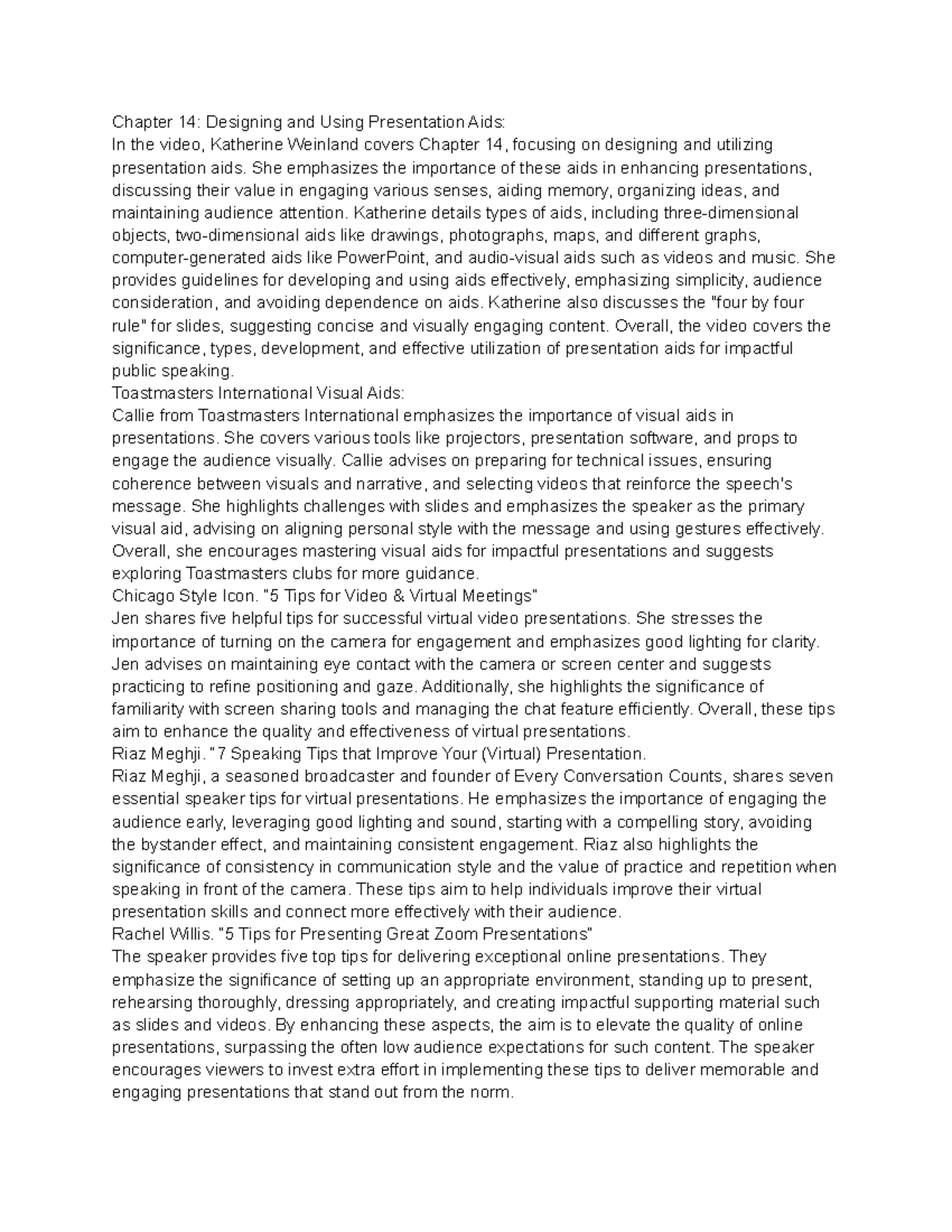 Ce12 - easy A - Chapter 14: Designing and Using Presentation Aids: In ...