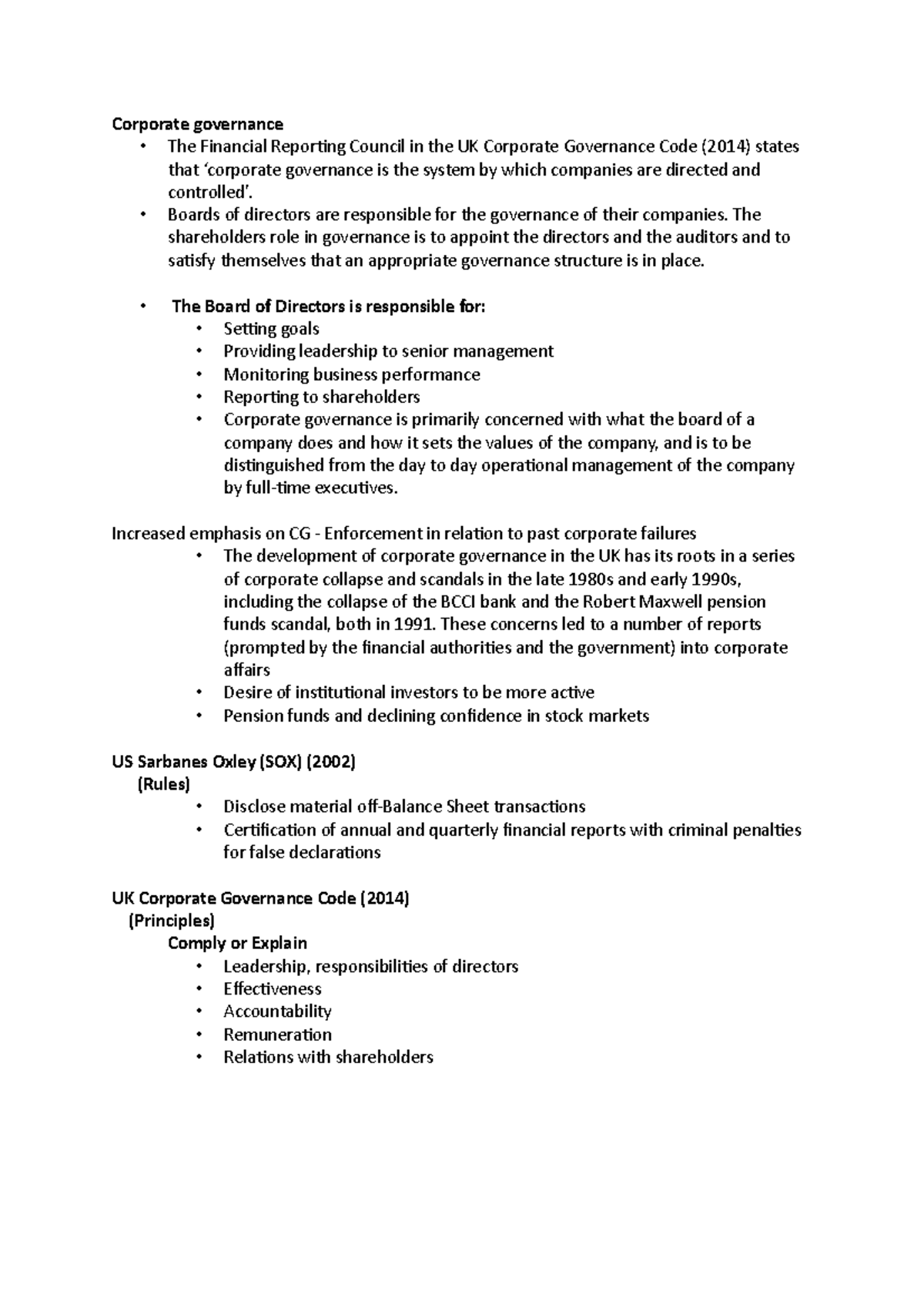 Auditing Lecture Notes 3 Corporate Governance The Financial