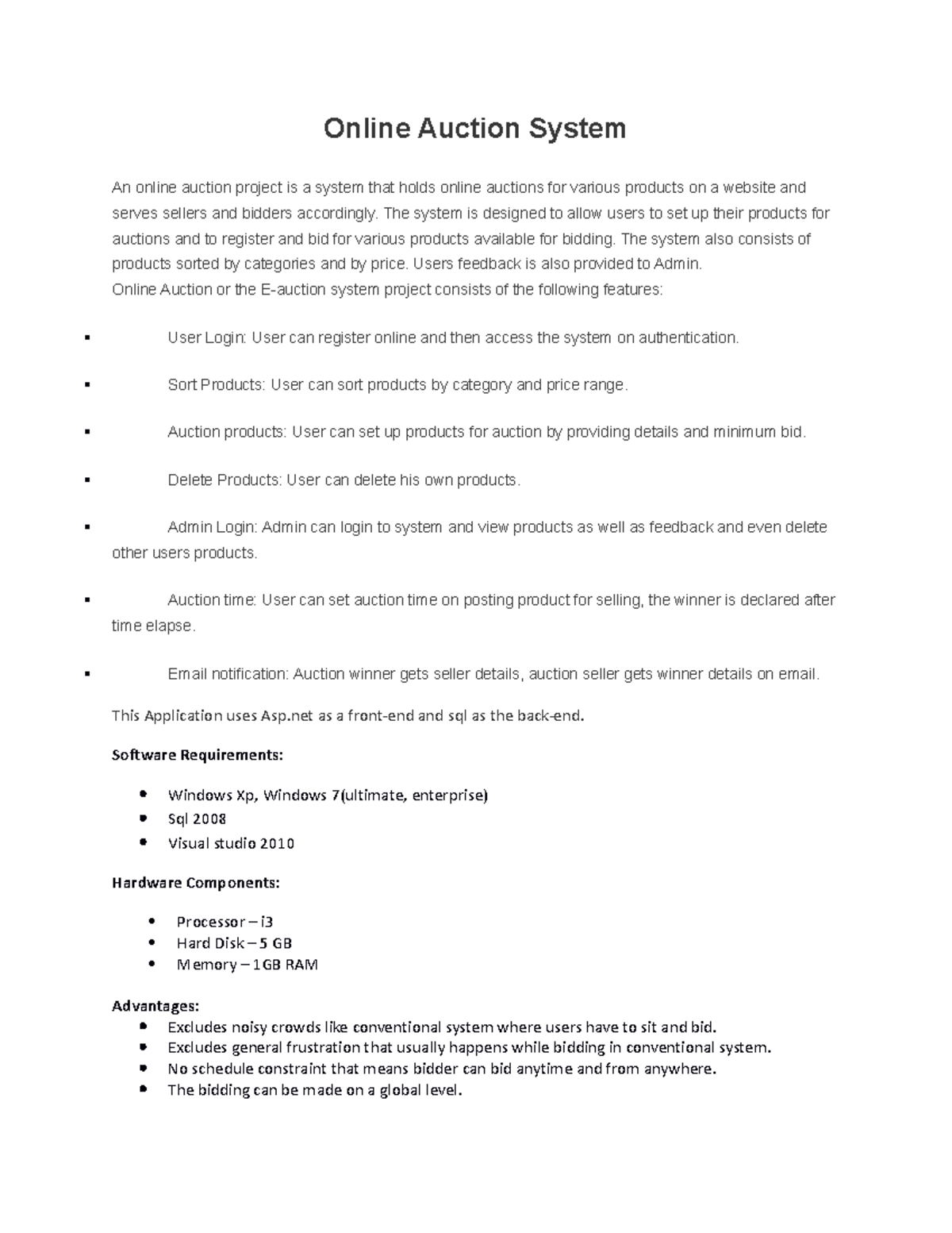 S30 - Online Auction System An online auction project is a system that ...