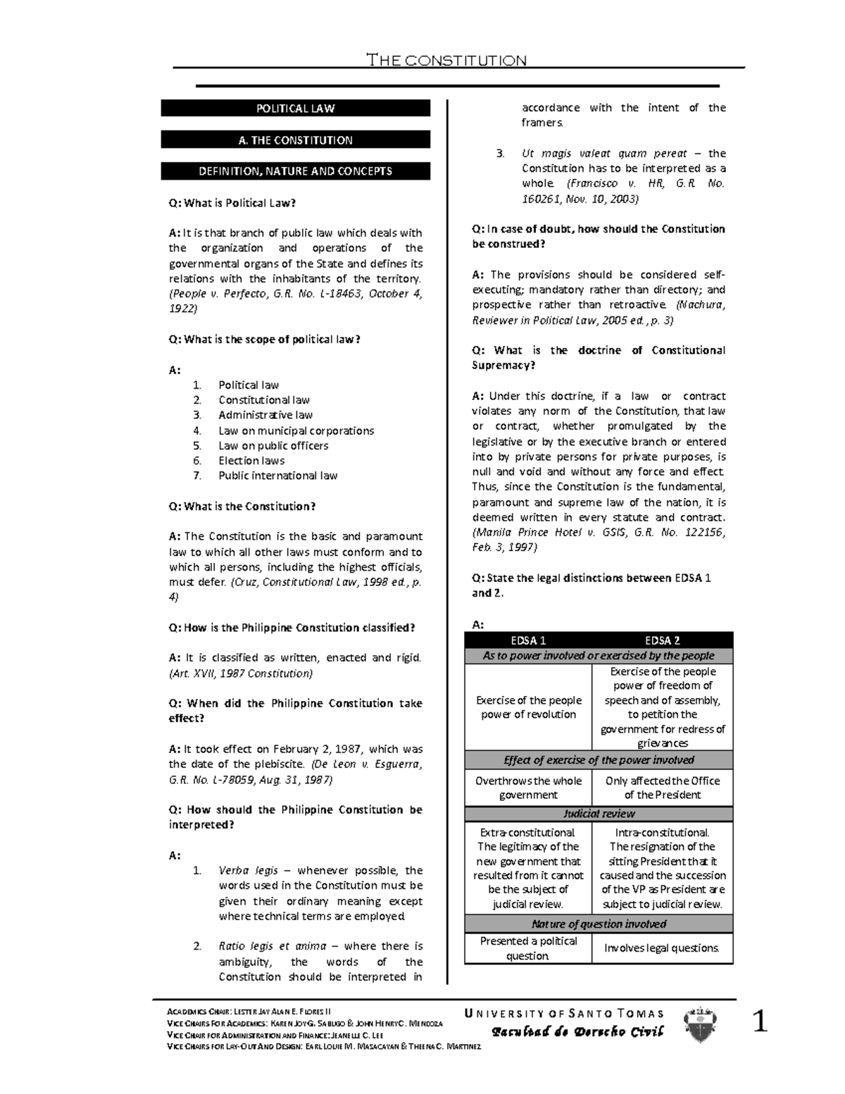 231259637 UST Golden Notes Political Law - THE CONSTITUTION 1 U N I V E ...