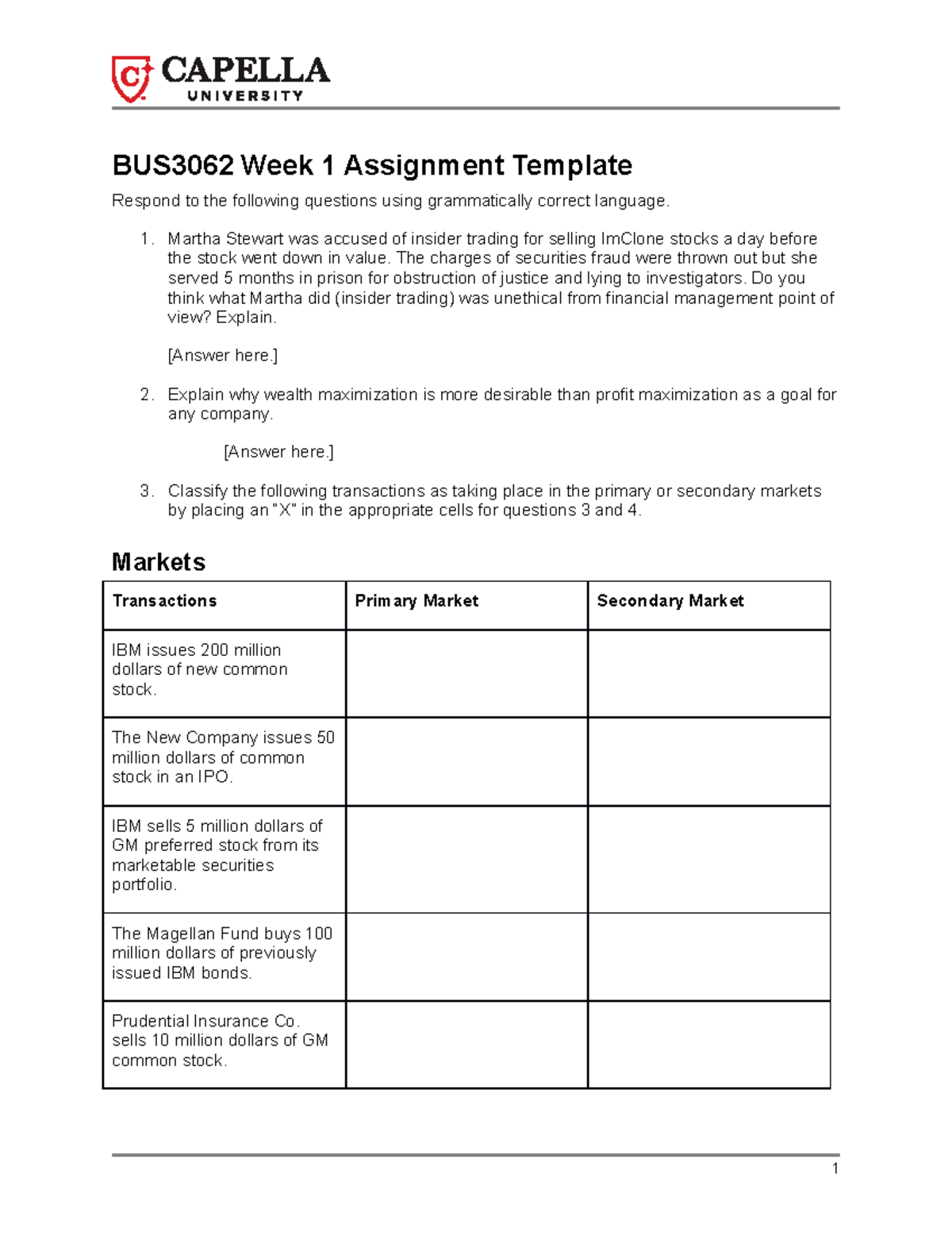 Cf week 1 assignment template - BUS3062 Week 1 Assignment Template ...