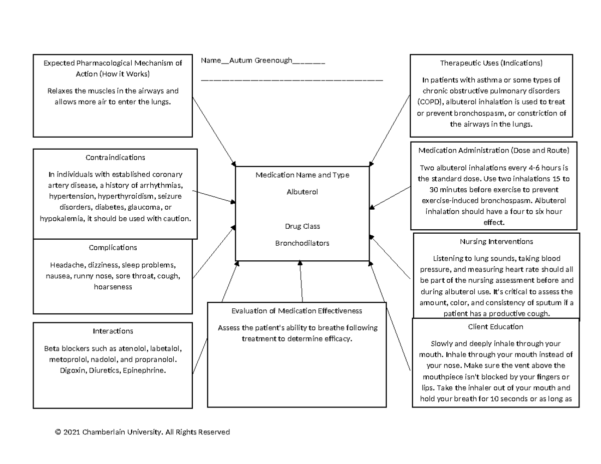 NR293 Active Learning Activity Medication Concept Map Nov 21 - Name ...
