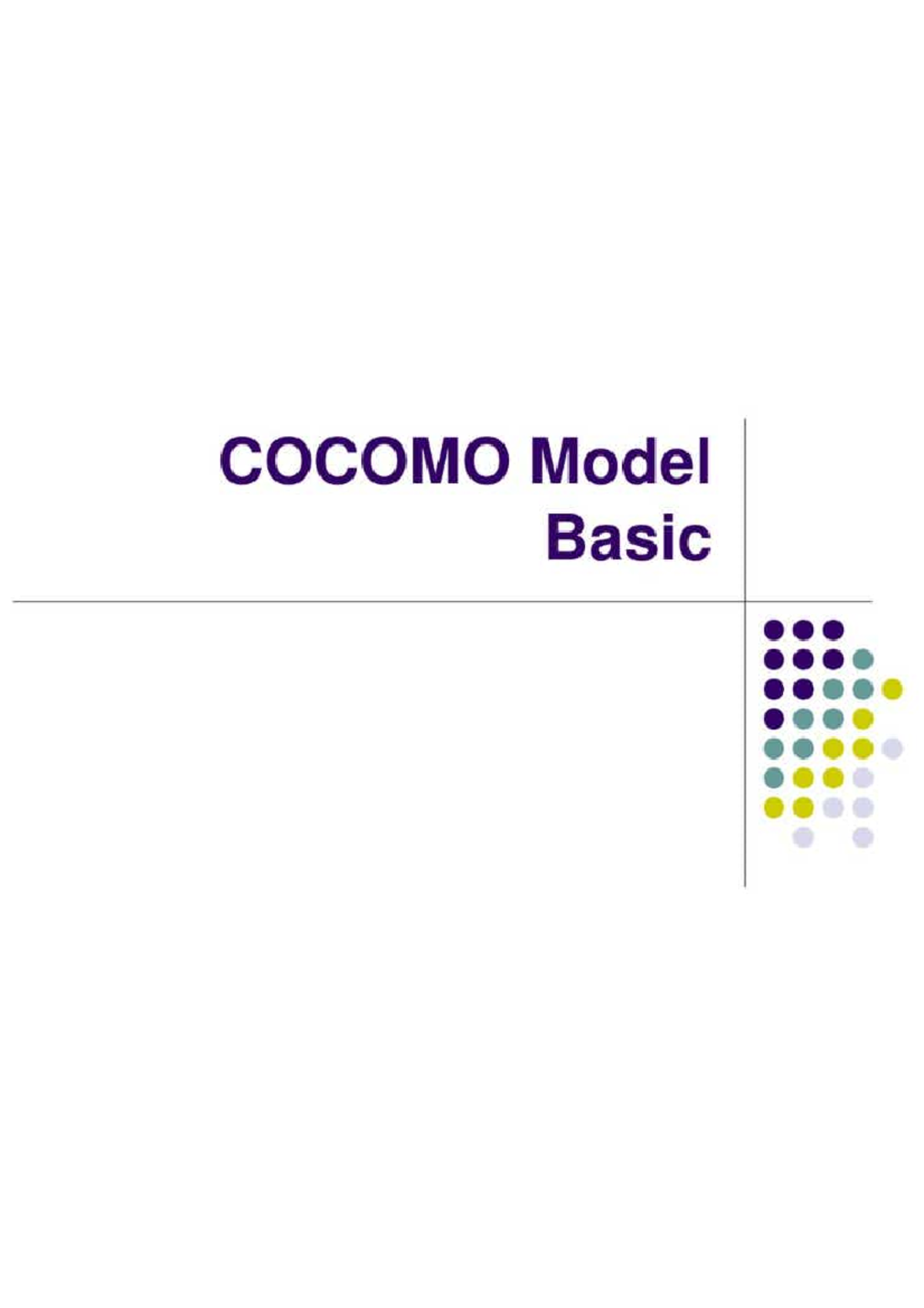 Cocomo model - Master of Computer Applications - Studocu