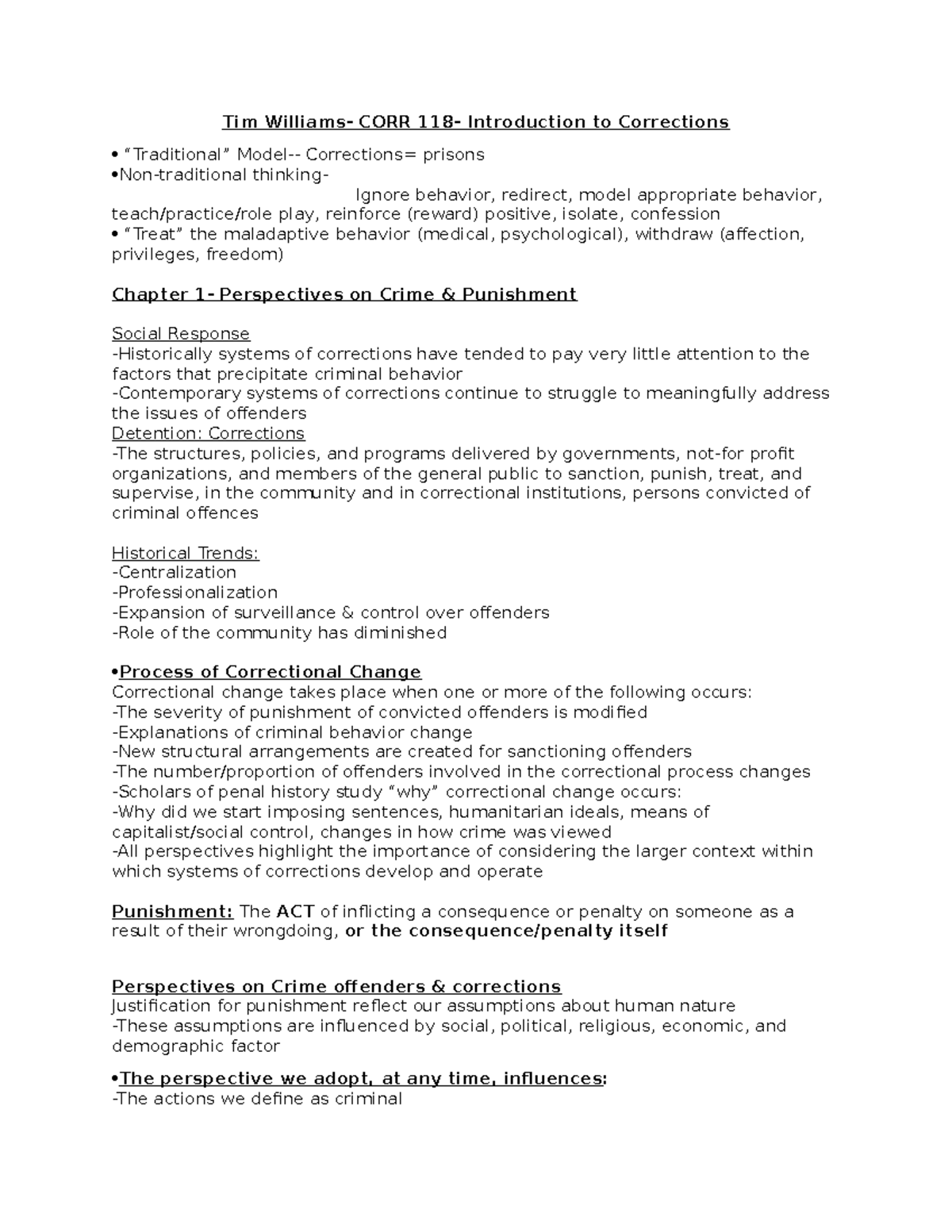Introduction To Corrections-Notes - Tim Williams- CORR 118 ...