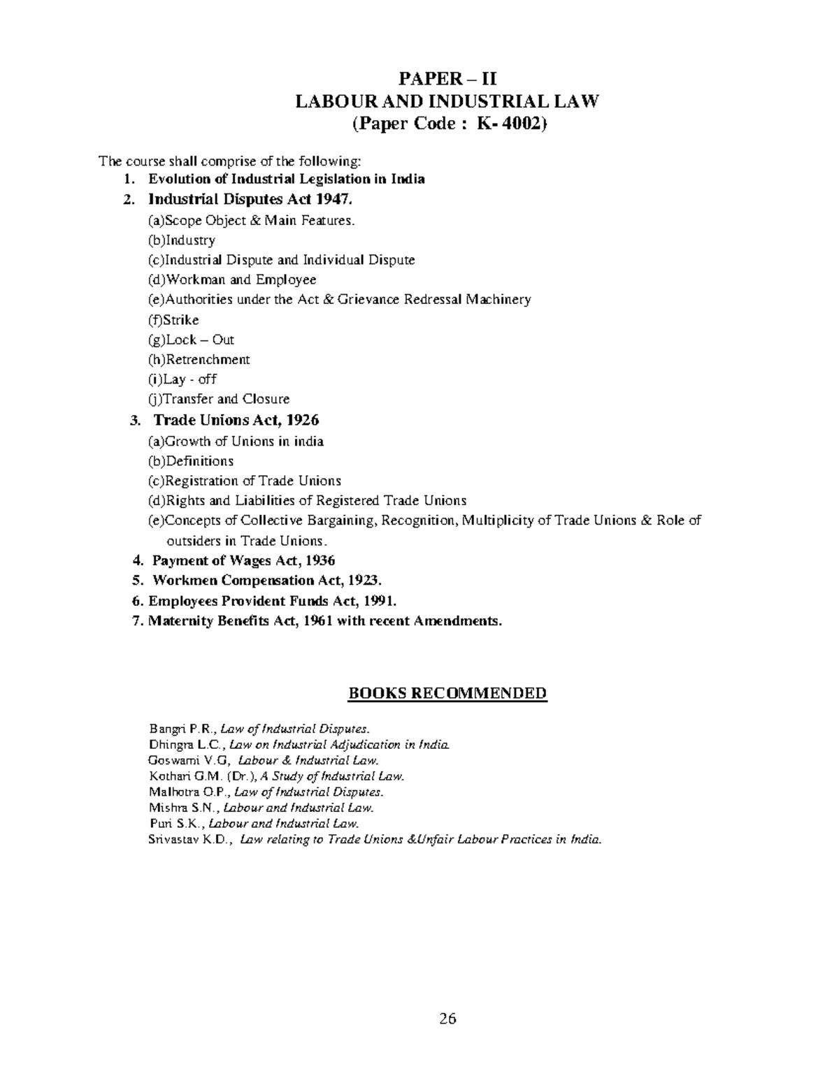 Llb-4-sem-law-labour-and-industrial-law-14239-jun- 240529 131804 - PAPER – II LABOUR AND ...