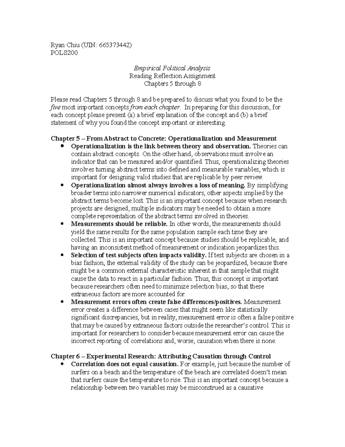 Textbook Reading Assignment 2 - Ryan Chiu (UIN: 665373442) POLS ...