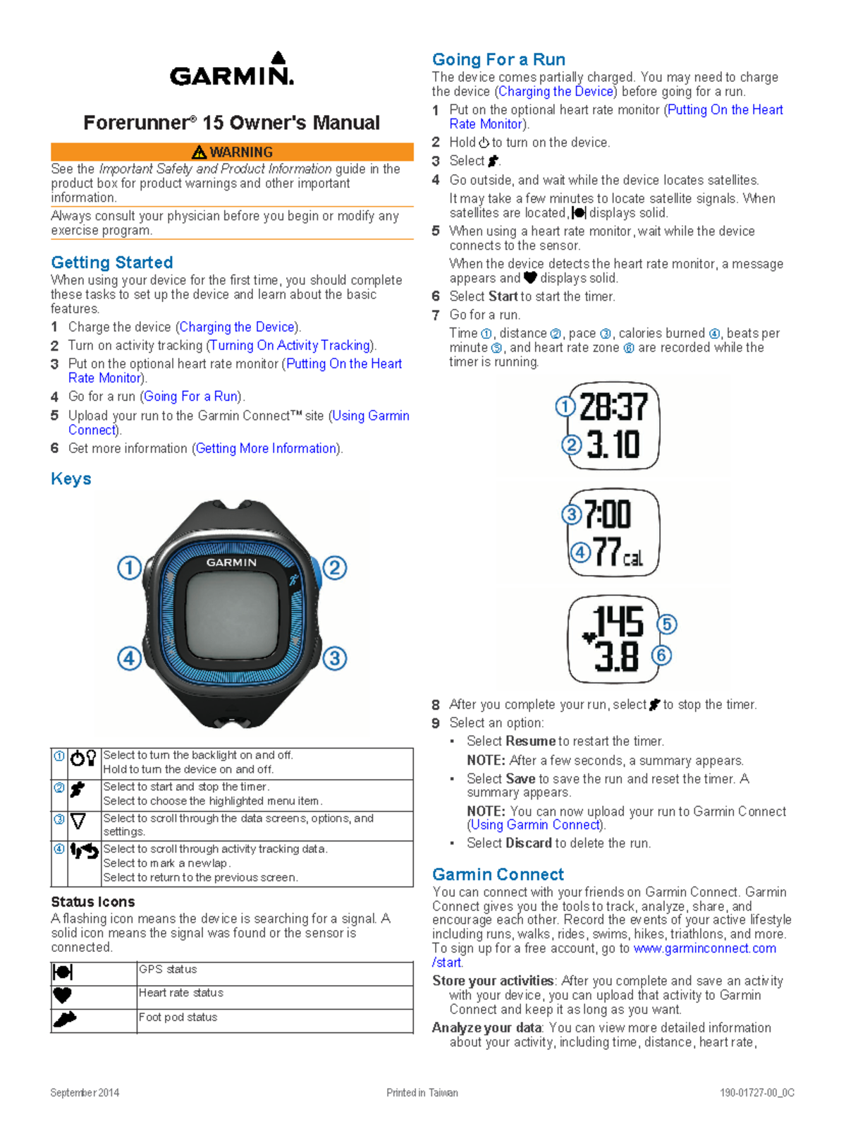 Forerunner 15 OM EN - Guide for runners - Forerunner ® 15 Owner's ...